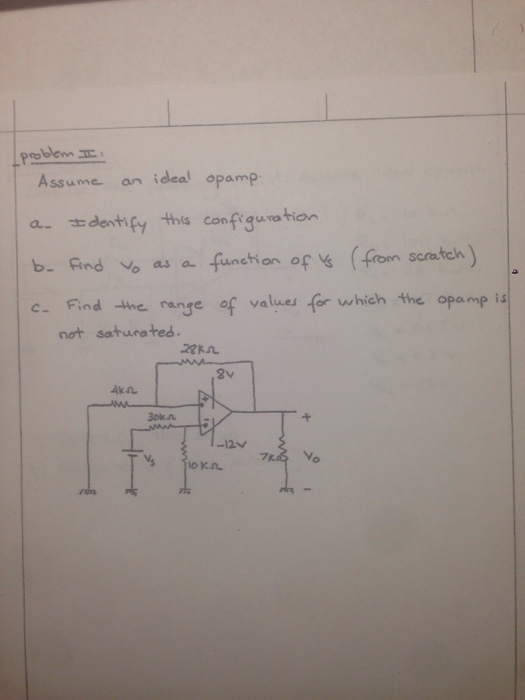Solved Assume an ideal opamp. Identify this configuration | Chegg.com