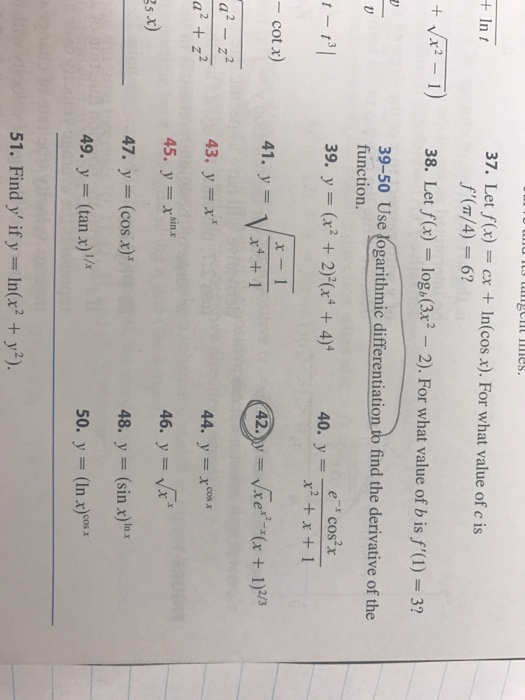 Solved Let f(x) = cx + ln(cos x). For what value of c is | Chegg.com