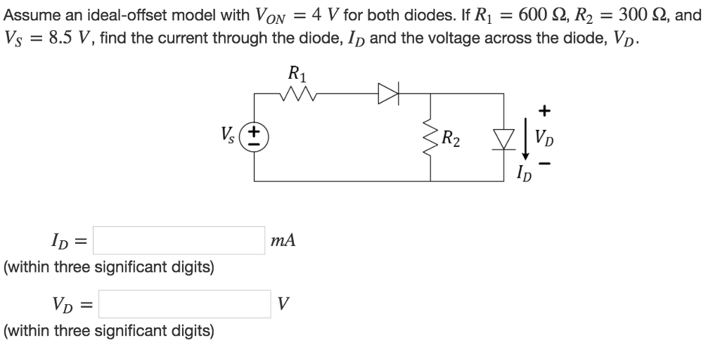 Solved Assume an ideal-offset model with V_ON = 4 V for both | Chegg.com