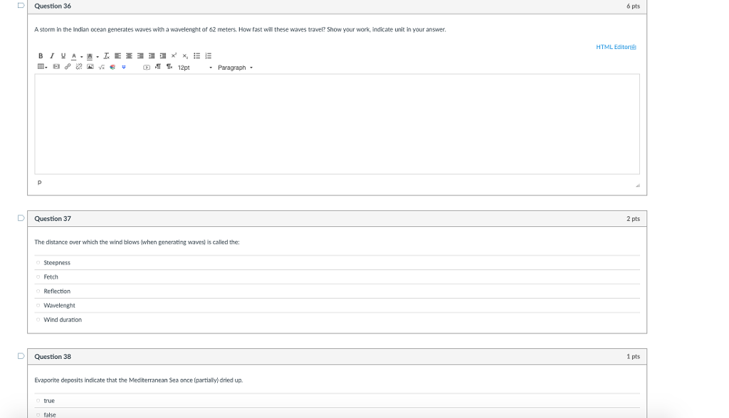 Solved I need help answering 36-38 36. A storm in the | Chegg.com