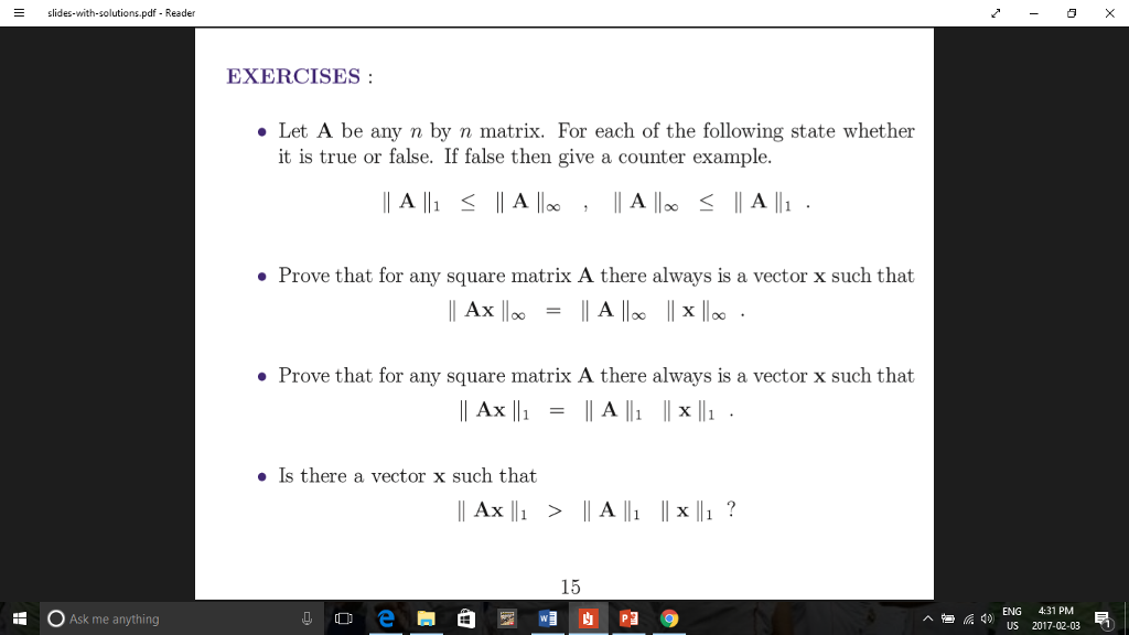 Solved Let A be any n by n matrix. For each of the following | Chegg.com