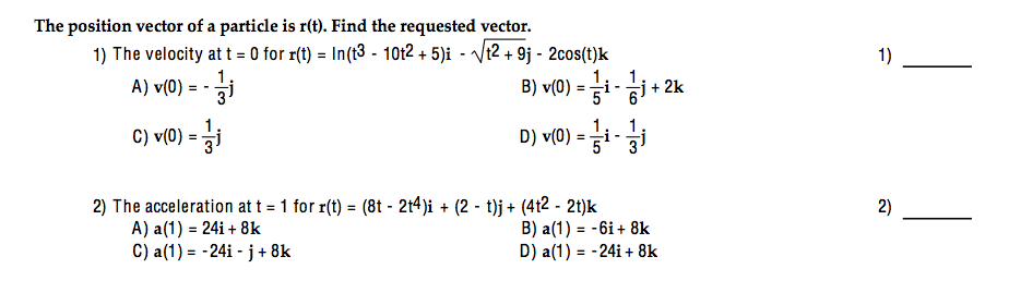 Solved The position vector of a particle is r(t). Find the | Chegg.com