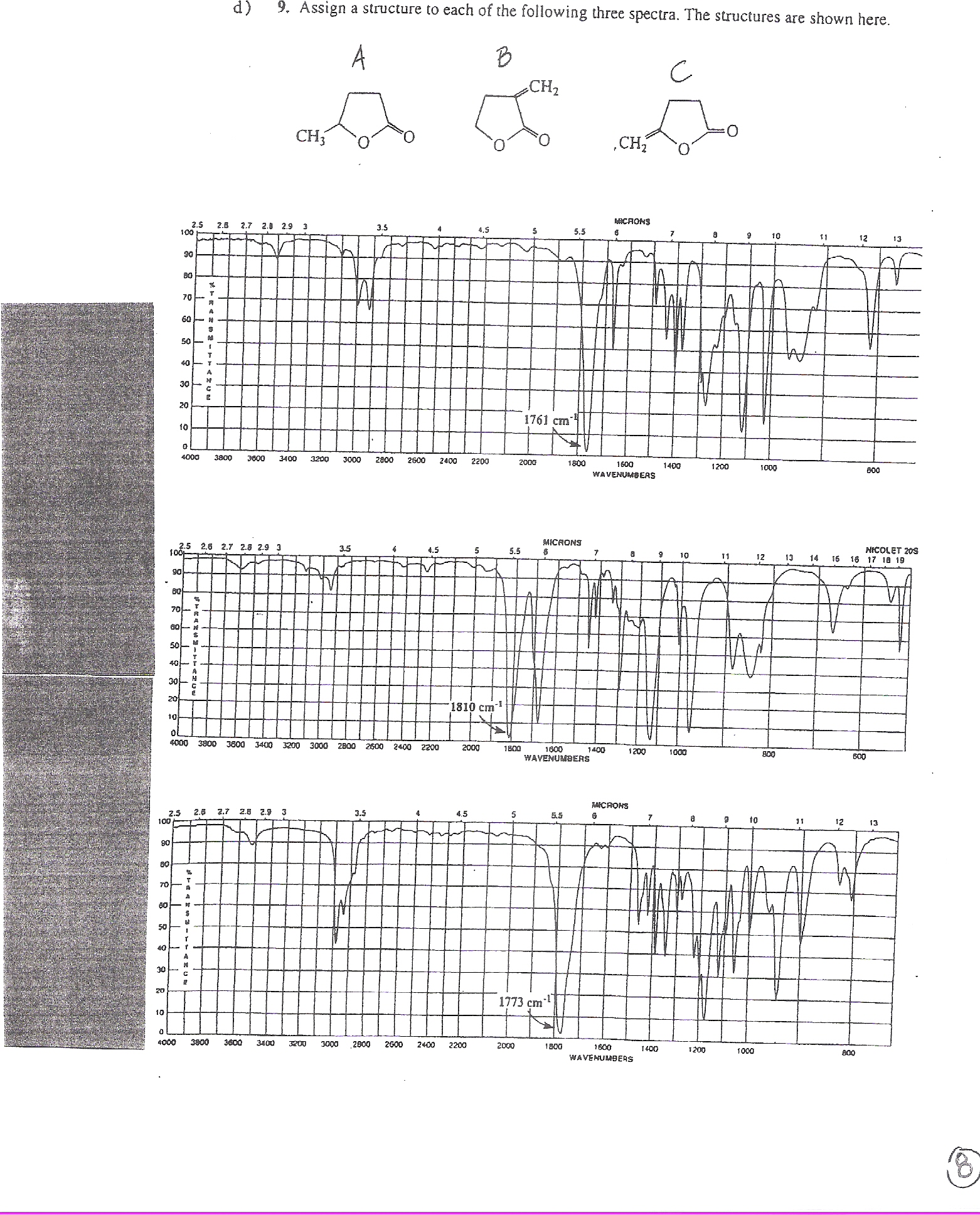 Solved Assign a structure to each of the following three | Chegg.com