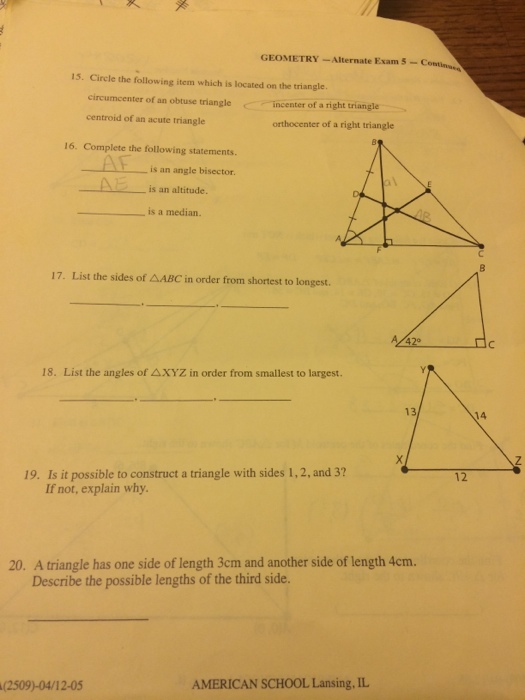 Centroid Of An Acute Triangle