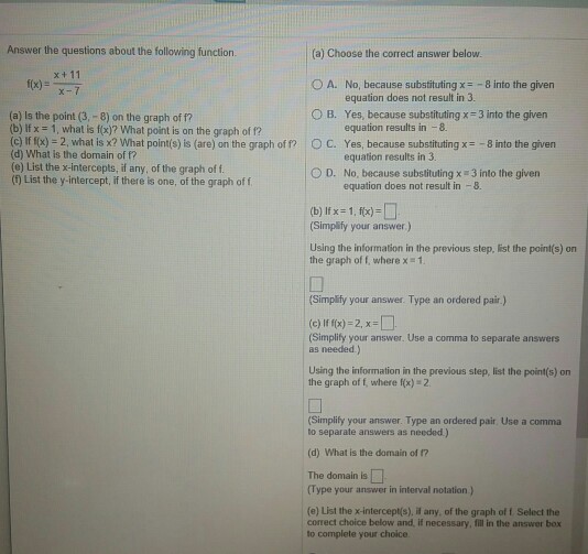 Solved Answer the questions about the following function (a) | Chegg.com