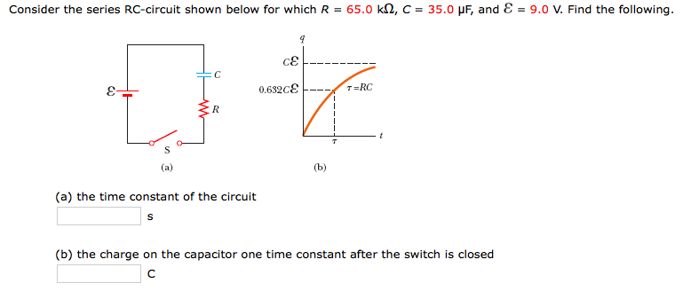Solved Consider the series RC-circuit shown below for which | Chegg.com
