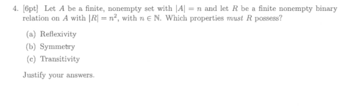 Solved Let A be a finite, nonempty set with |A| = n and let | Chegg.com