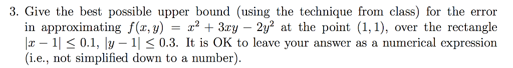 Solved 3. Give the best possible upper bound (using the | Chegg.com