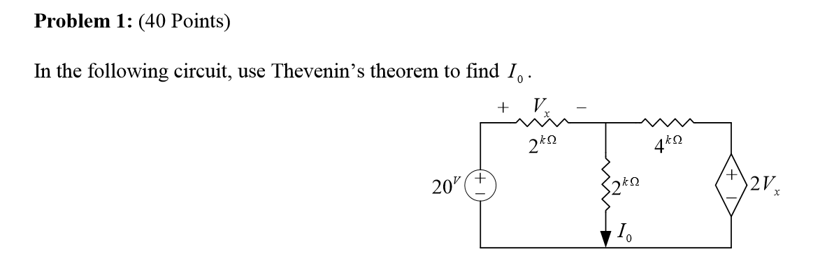 Solved In the following circuit, use Thevenin's theorem to | Chegg.com