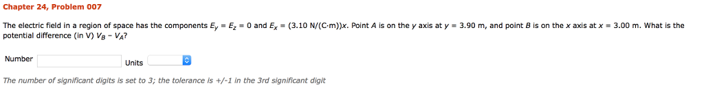 Solved The Electric Field In A Region Of Space Has The