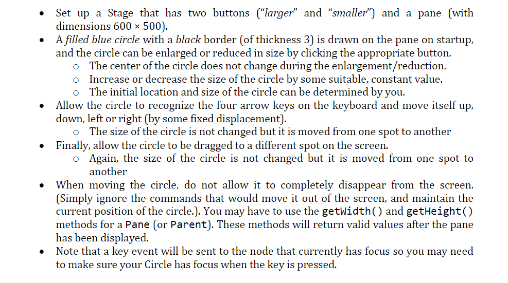 Solved [JAVA] [JAVA FX] I need some help completing a | Chegg.com