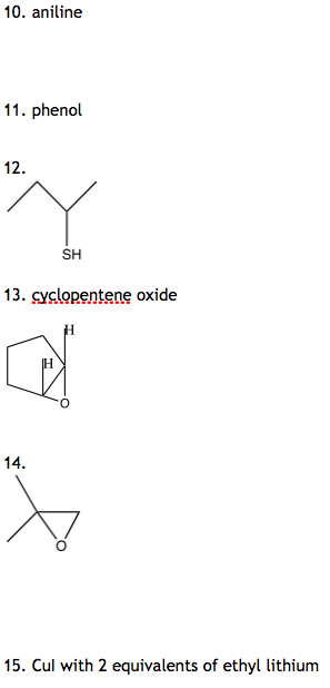 Solved I. Predict the products of the following reactions of | Chegg.com