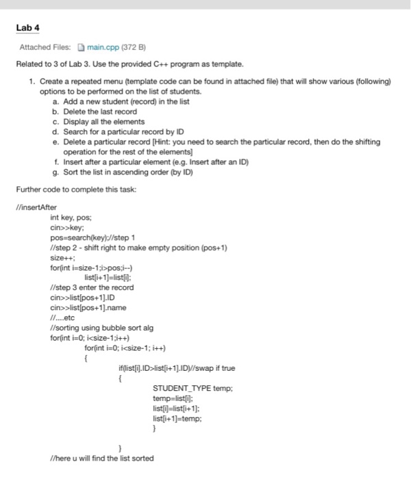 Solved Lab 3 1. Design a structure named student that will | Chegg.com