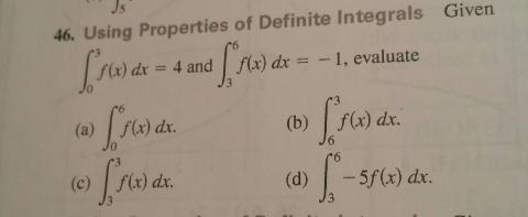 Solved 46. Using Properties of Definite Integrals Given dr 4 | Chegg.com