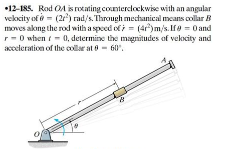 Solved Rod OA is rotating counterclockwise with an angular | Chegg.com