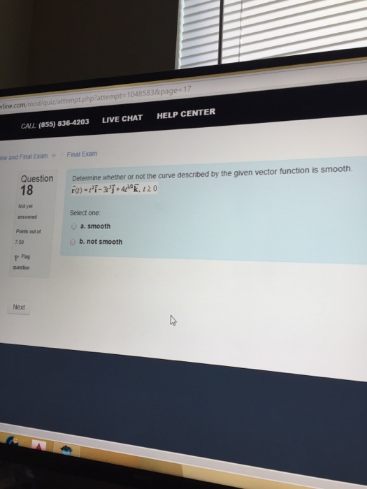 Solved Determine whether or not the curve described by the | Chegg.com