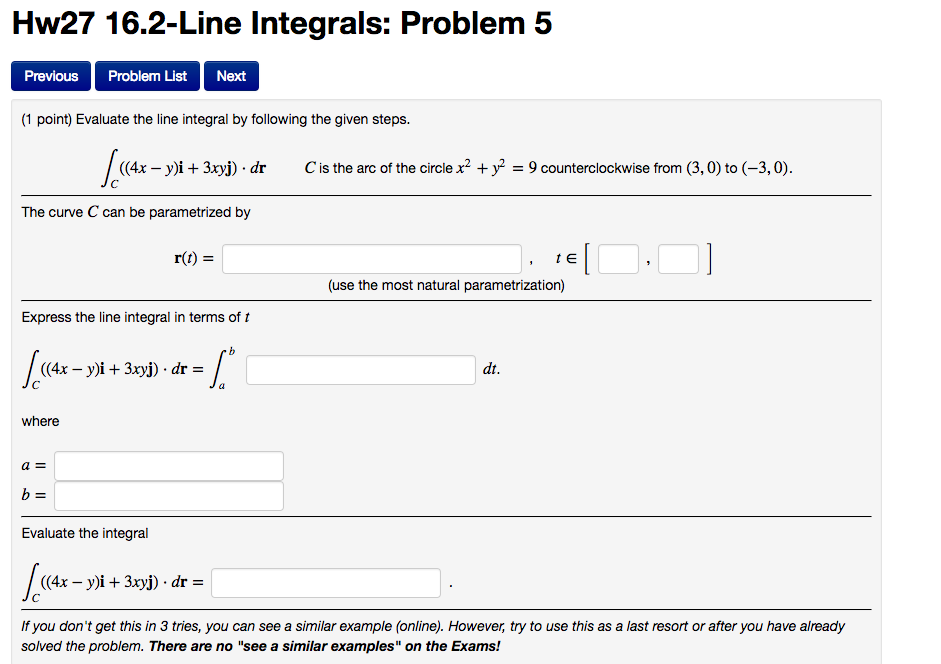 Solved Evaluate the line integral by following the given | Chegg.com