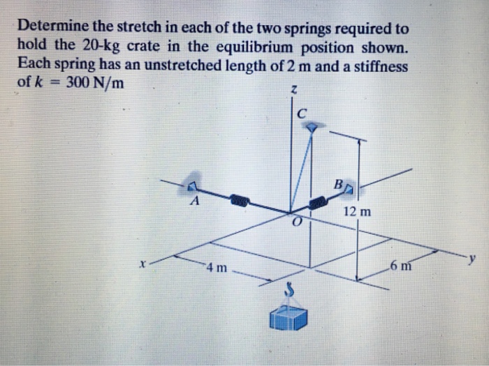 Solved Determine the stretch in each of the two springs | Chegg.com