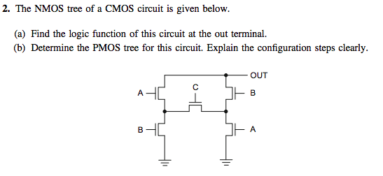 Solved 2. The NMOS tree of a CMOS circuit is given below. | Chegg.com