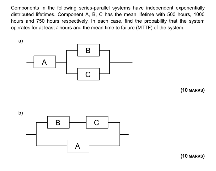 Solved Components in the following series-parallel systems | Chegg.com