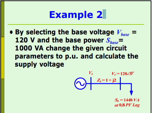 Solved Example 2 ·By selecting the base voltage V,ase- 120 V | Chegg.com