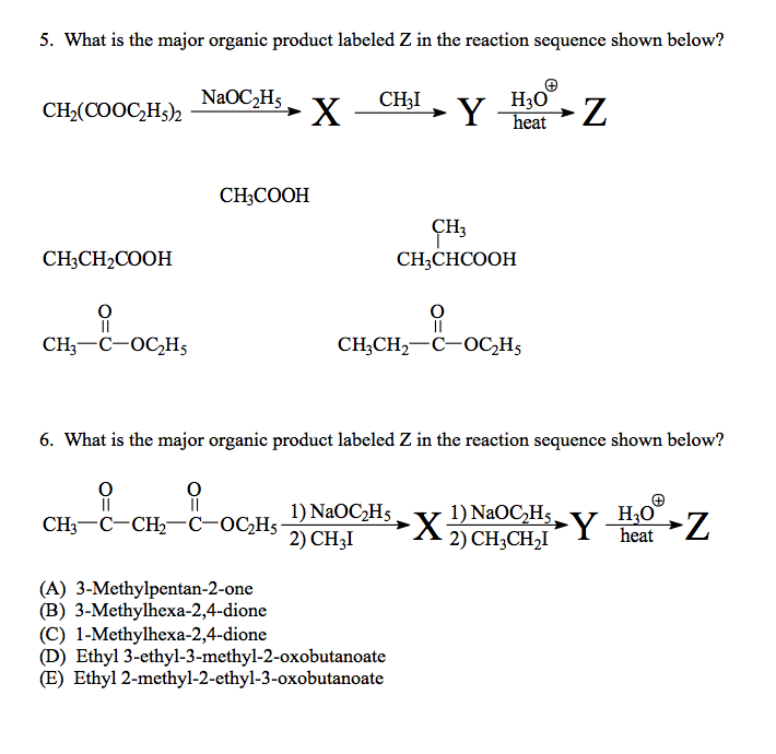 Solved What is the major organic product labeled Z in the | Chegg.com