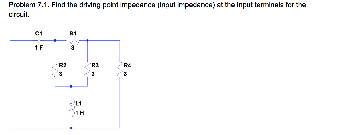 Solved Find the driving point impedance (input impedance) at | Chegg.com