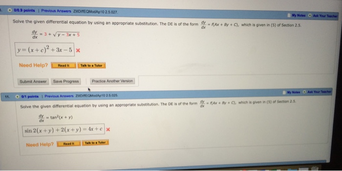 Solved Solve The Given Differential Equation By Using An 