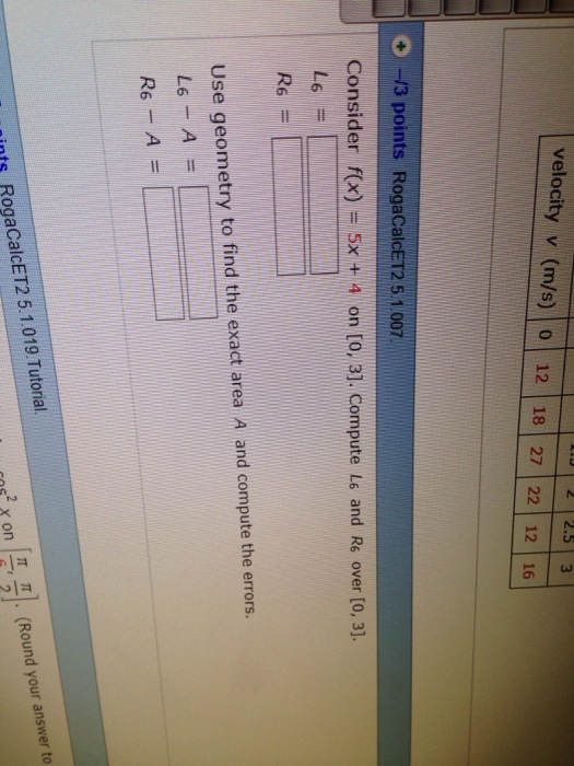 Consider f(x)=5x+4 on [0,3]. Compute L6 and R6 over | Chegg.com