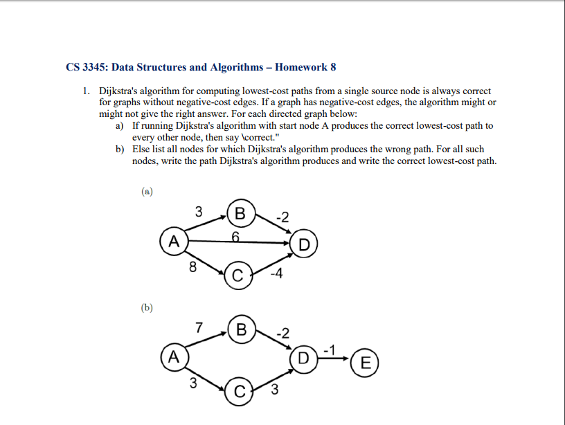 Solved Cs 3345 Data Structures And Algorithms Homework 8