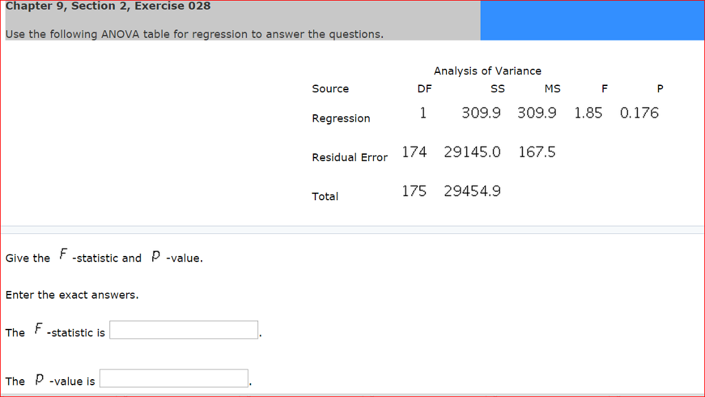 Solved Chapter 9, Section 2, Exercise 028 Use the following | Chegg.com