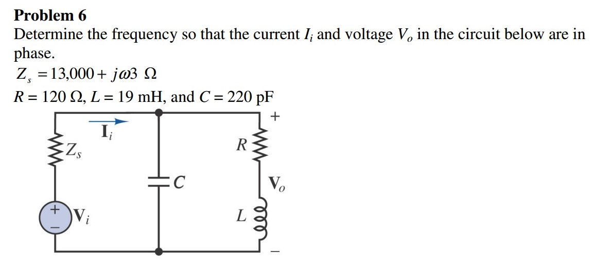 Solved Determine the frequency so that the current Ii | Chegg.com