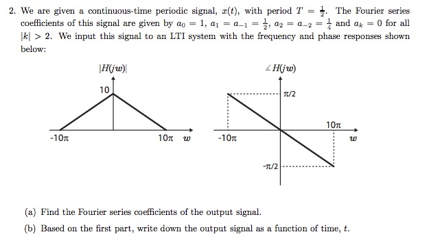 Solved We are given a continuous-time periodic signal, x(t), | Chegg.com