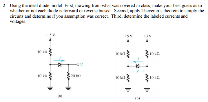 Solved 2. Using the ideal diode model: First, drawing from | Chegg.com