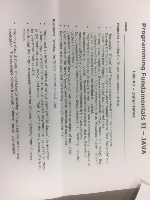 Solved Develop the 'Shape' application such that: | Chegg.com