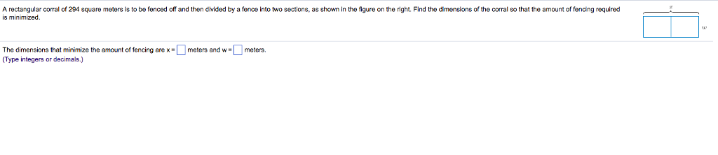 Solved A rectangular corral of 294 square meters is to be | Chegg.com