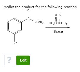 Solved Predict the product for the following reaction | Chegg.com
