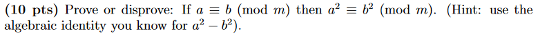Solved (4) DISCRETE MATH: More Modulus math! This one has to | Chegg.com