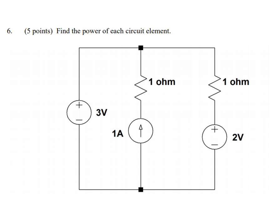 Solved 6. (5 points) Find the power of each circuit element. | Chegg.com