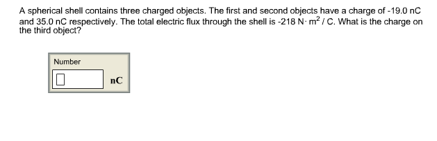 Solved A spherical shell contains three charged objects. The | Chegg.com