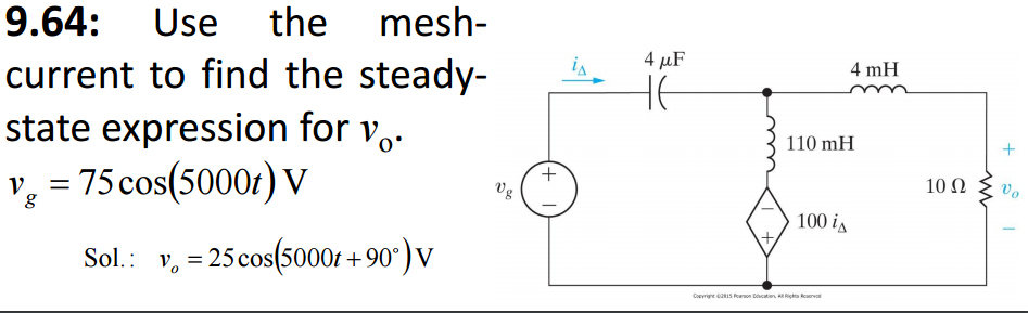 Solved Use the mesh- current to find the steady-state | Chegg.com