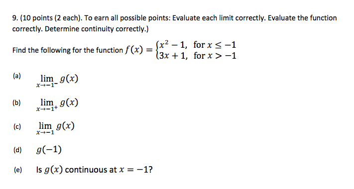 Solved 9. (10 points (2 each). To earn all possible points: | Chegg.com