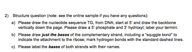 Solved Structure question a) Please draw the nucleotide | Chegg.com