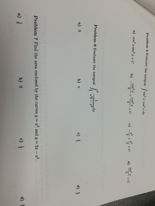 Solved Evaluate The Integral Integral Sin 3 X Cos 2 X Dx Chegg