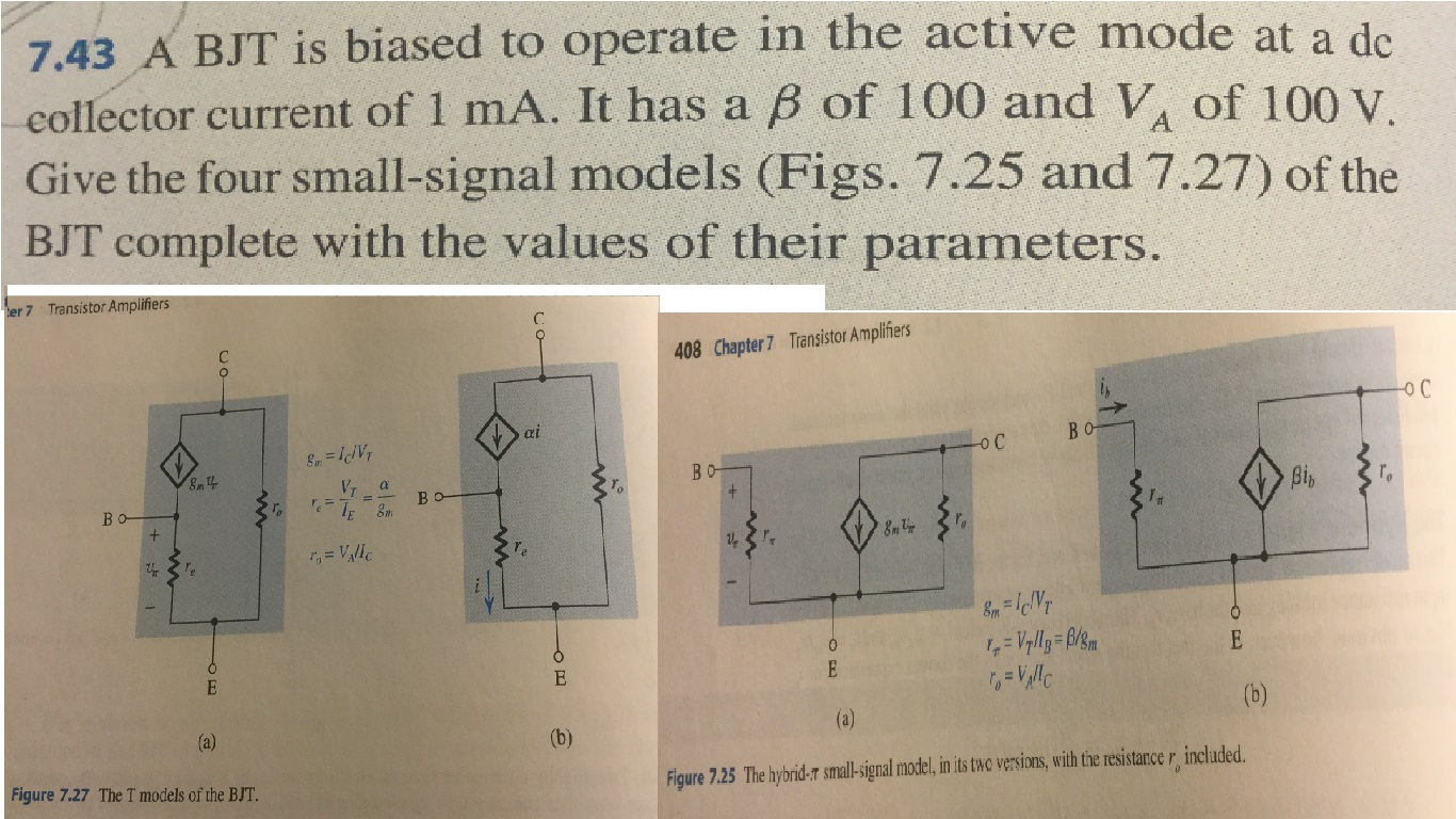 Solved A BJT is biased to operate in the active mode at a dc | Chegg.com