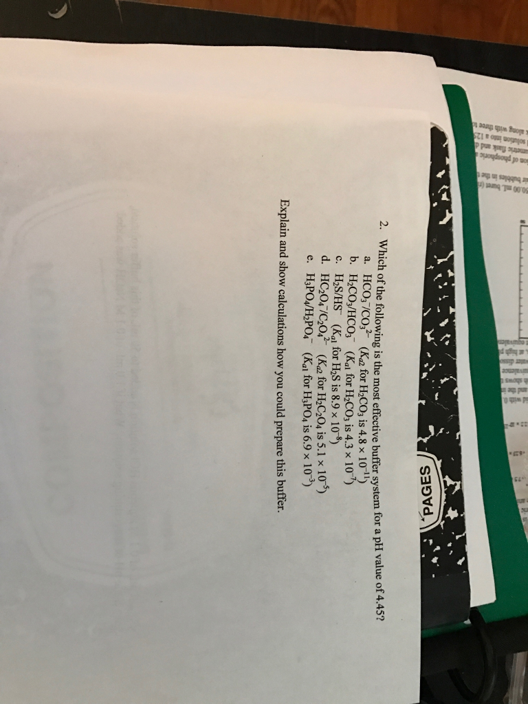 Solved Which of the following is the most effective buffer | Chegg.com