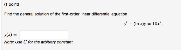 Solved Find the general solution of the first-order linear | Chegg.com