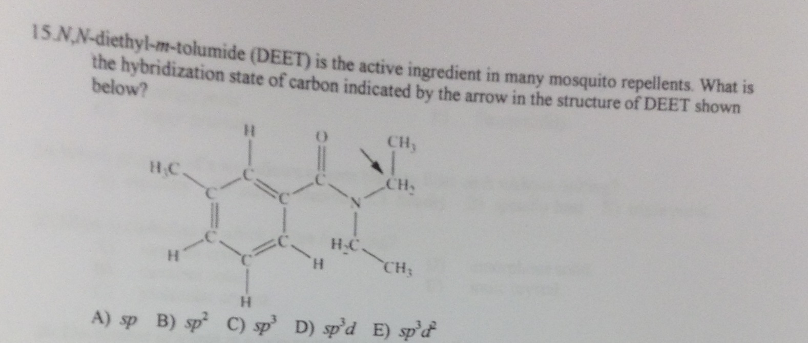 Solved N,N diethyl-m-toulmide (DEET) is the active | Chegg.com