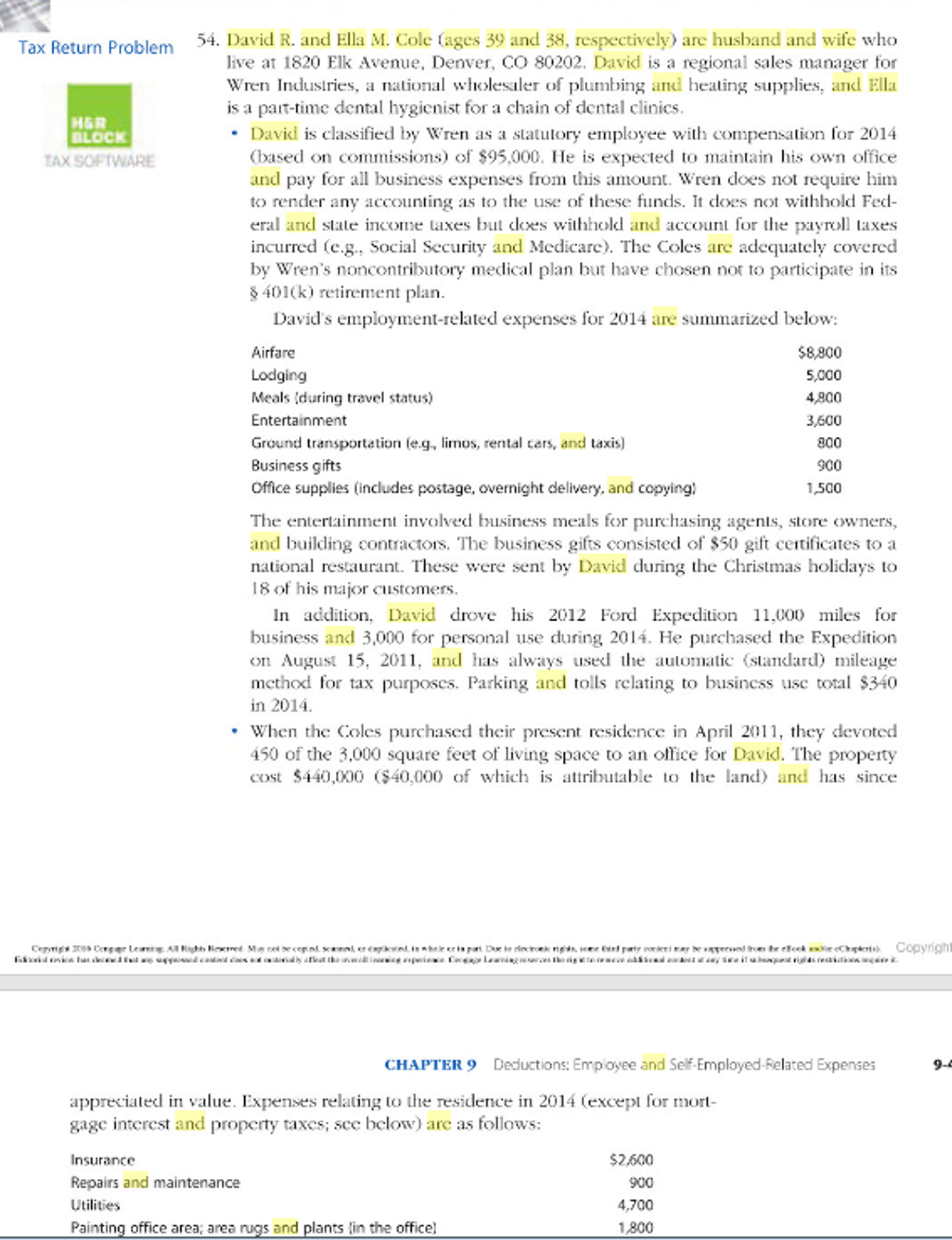 Solved 54. David R. and Ella M. Cole (ages 39 and 38, | Chegg.com