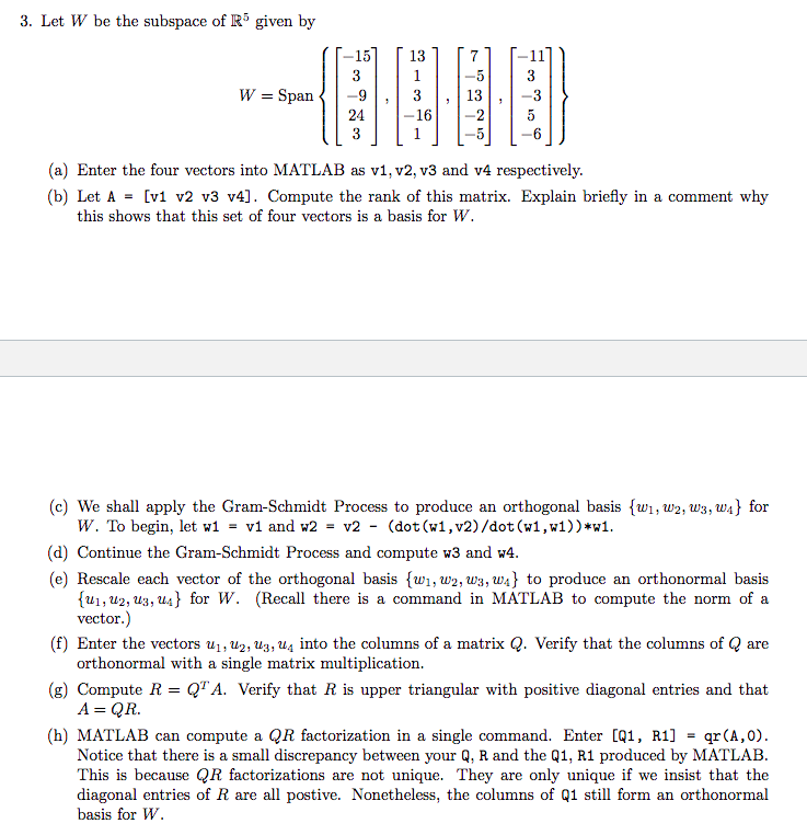 Solved Hello, this is my matlab hw from linear algebra | Chegg.com